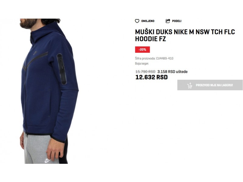 NIKE DUKS M NSW TCH FLC HOODIE FZ