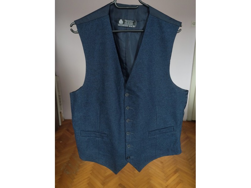 JEDINI u Srbiji Pravi TWEED plavi prsluk 100% devicansk