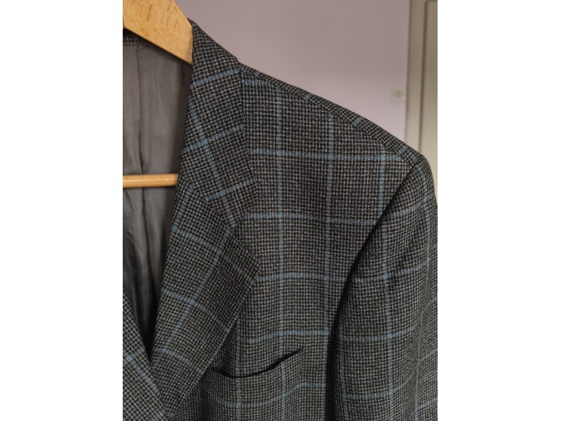 RETKO Vintage sivo crni karirani windowpane sako