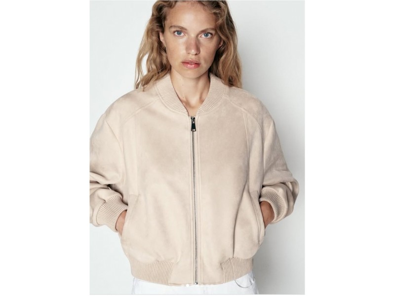 FAUX SUEDE BOMBER JAKNA - NOVO