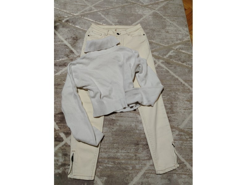 Pantalone sa elastinom i rolka 38-40 vel komplet