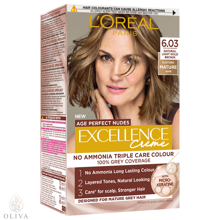 L'OREAL EXCELLENCE AGE PERFECT NUDES 6.03 NATURAL LIGHT GOLD BROWN BOJA ZA KOSU
