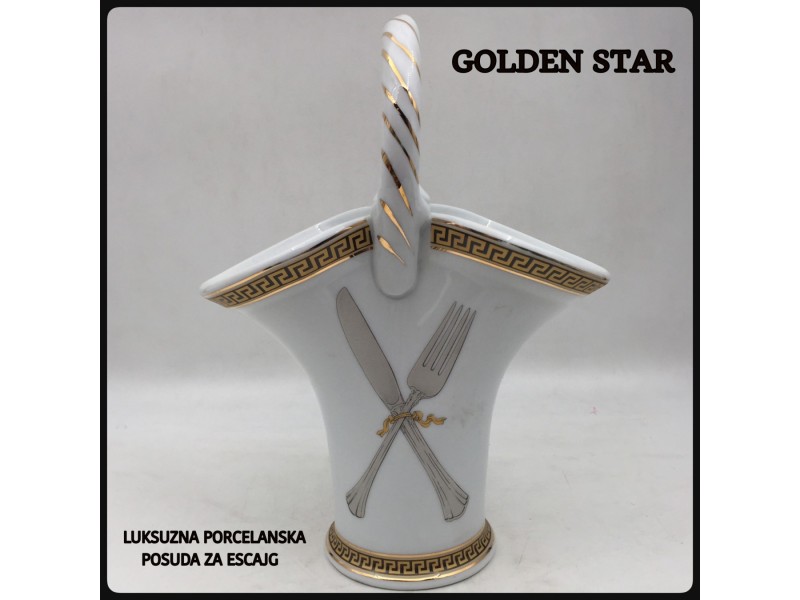 GOLDEN STAR - LUKSUZNA PORCELANSKA POSUDA ZA ESCAJG - N