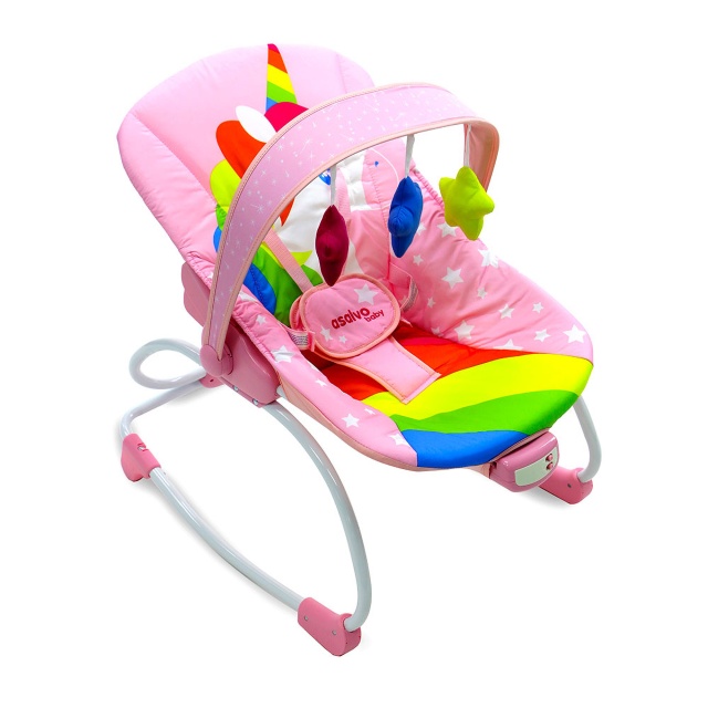 Asalvo Evolutive Unicorn Pink ljuljaška za bebe - stolica njihalica sa muzikom i vibracijom 17437