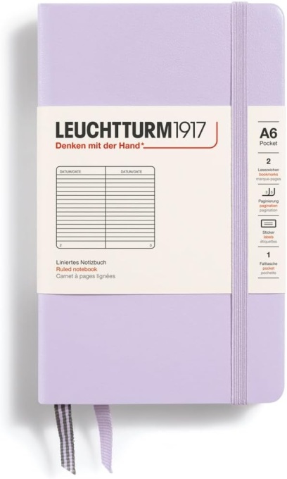 Rokovnik Leuchtturm Lila tvrd povez 185 stranica linije 6
