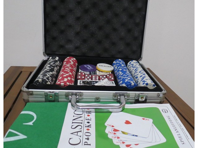 poker set u aluminijumskom koferu komplet