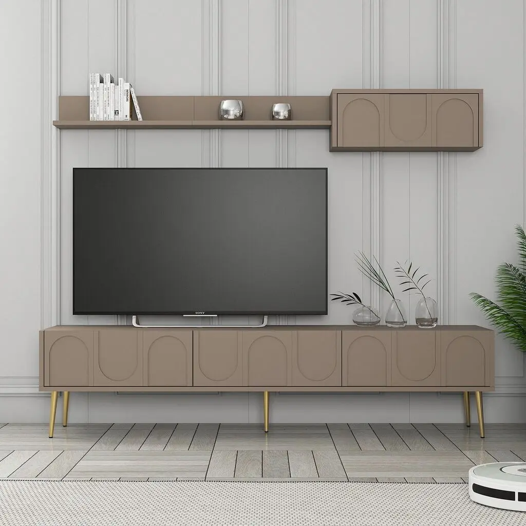 Hanah Home TV komoda sa policama Lyon 2, 180 cm, Krem