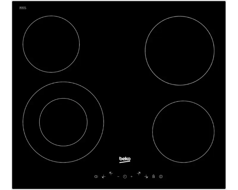 Beko Ugradna ploča HIC 64402 T, Staklo-keramička, 4 zone kuvanja, Crna
