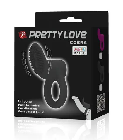 Pretty Love Vibro prsten Cobra, Crni