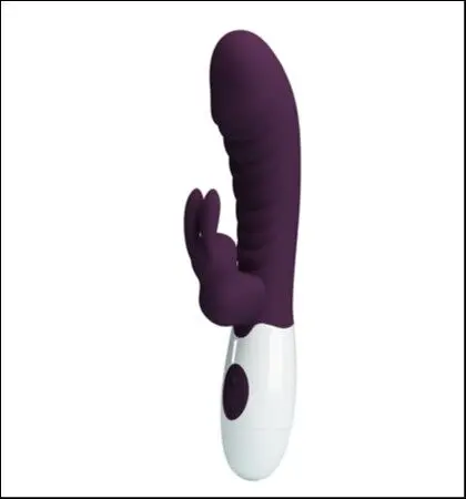 Silikonski vibrator Naughty Bunny, 19.8cm, Ljubičasti