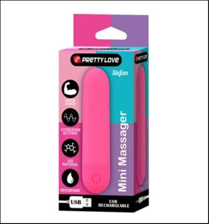 Mini vibro metak Stefan, 8cm, Roze