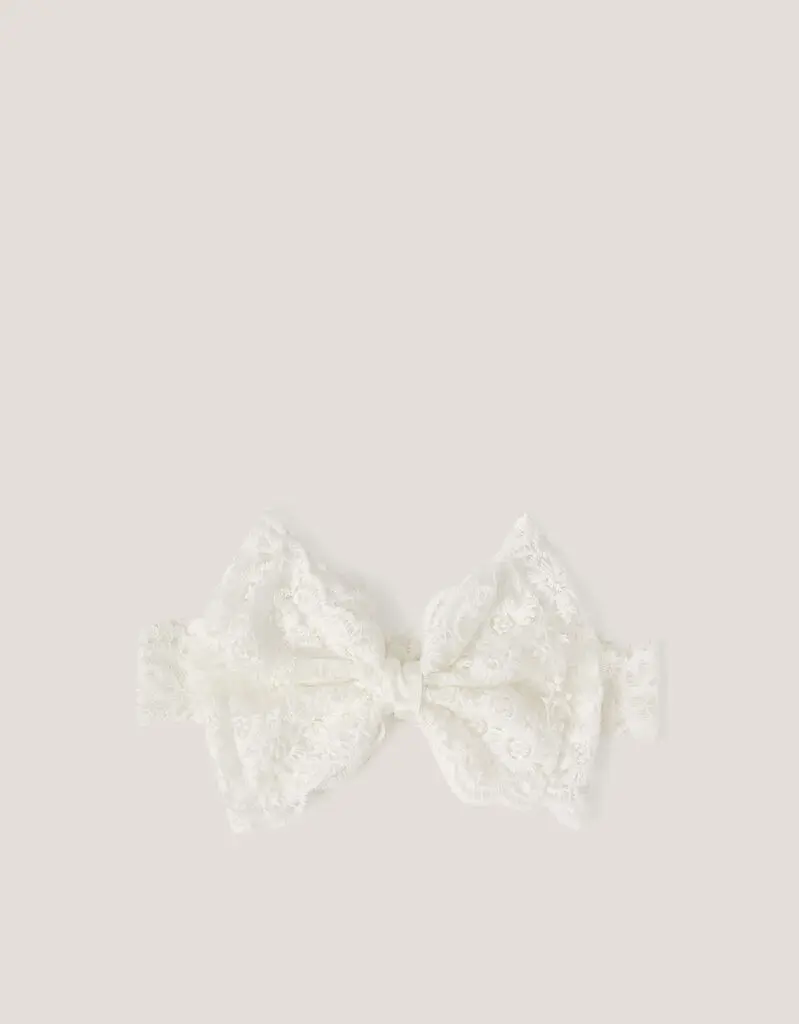 Monsoon Children Mašna za kosu Mini Lace Bow, Boja slonovače