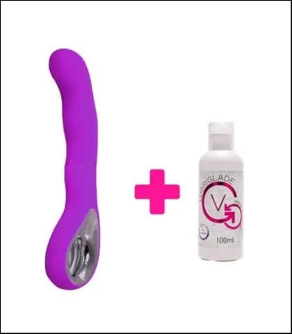 Vibrator za G tačku, Ljubičasti i Lubrikant, 100ml