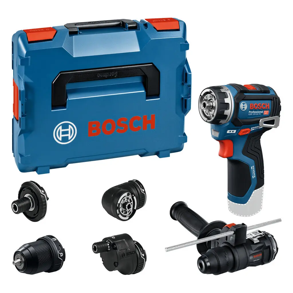 Bosch Aku bušilica‑odvrtač GSR 12V‑32 FC, FlexiClick sustav, Sa L‑Boxx 102 i nastavcima, Bez baterije i punjača, 06019N7102