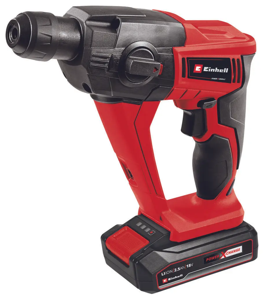 Einhell Set akumulatorska čekić-bušilica, 5 burgija TE-HD 18 Li (1x2.5 Ah) crveni