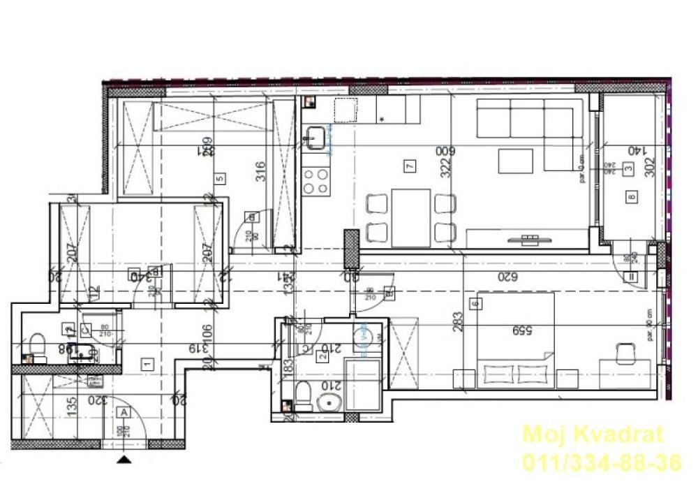 Trosoban stan na prodaju, 75m2, 285.000€