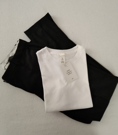 **H&M ELEGANTNE PANTALONE I BASIC MAJICA** NOVO !