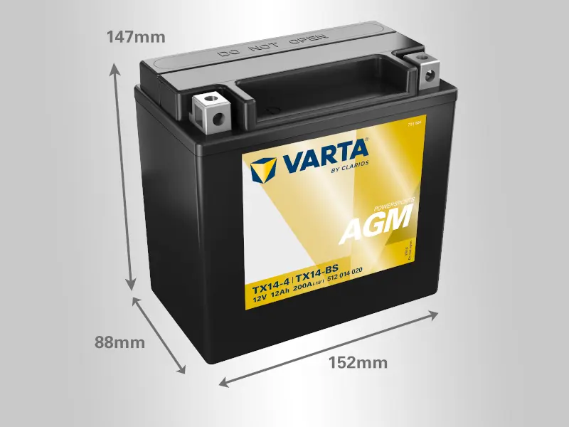 Varta Akumulator Powersports AGM YTX14-BS12V, 12Ah, L+