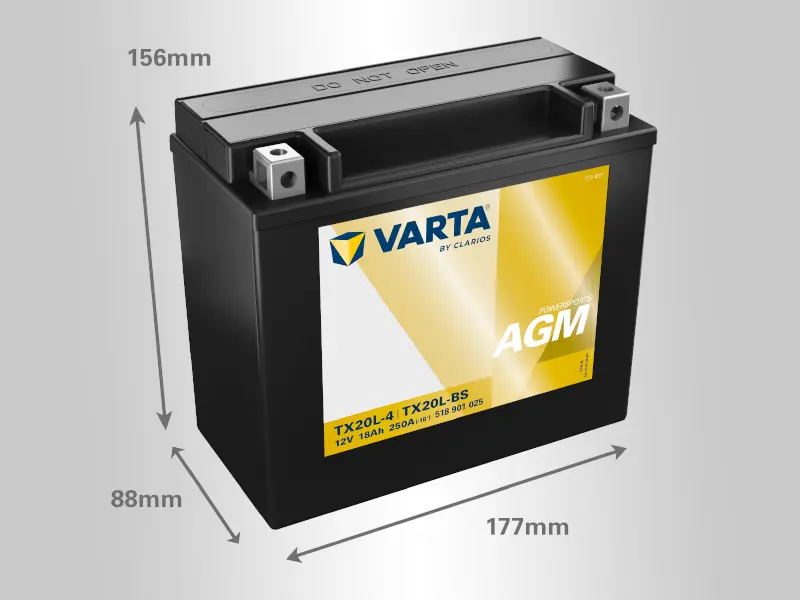 Varta Akumulator Powersports AGM YTX20L-BS, 12V, 18Ah, D+