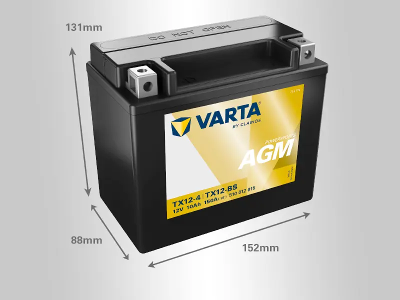 Varta Akumulator Powersports AGM YTX12-BS, 12V, 10Ah, L+