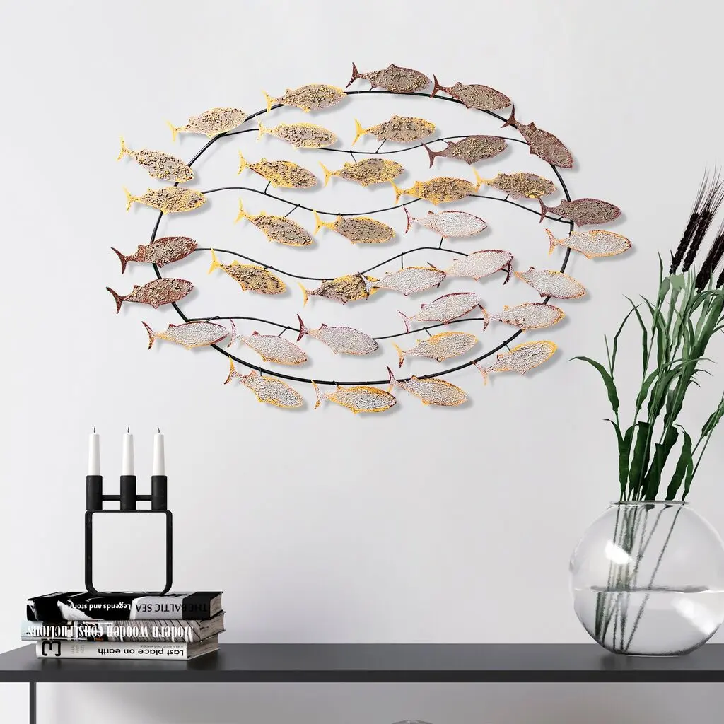 Wallity Zidna dekoracija Alabalik 2, 94x58x4 cm, Šarena