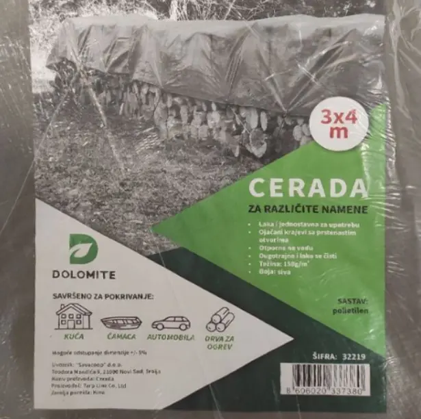 DOLOMITE GARDEN Cerada 3x4 siva