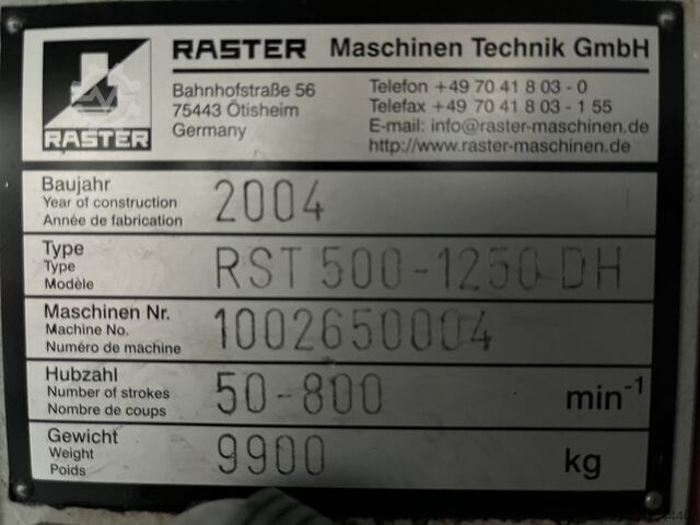 Automatska mašina za probijanje
RASTER RST 500 - 1250 DH