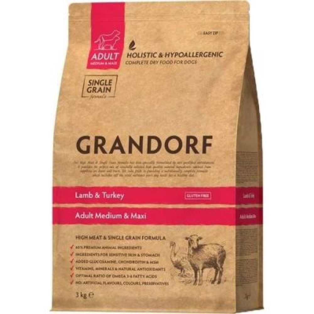 Grandorf Dog Adult Medium & Maxi Breeds - Jagnjetina & Ćuretina 1kg