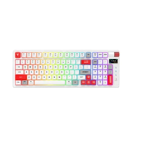 Fantech Mehanička gaming tastatura MK918 RGB Atom PRO97, Bežična, Crveni switch, Bela