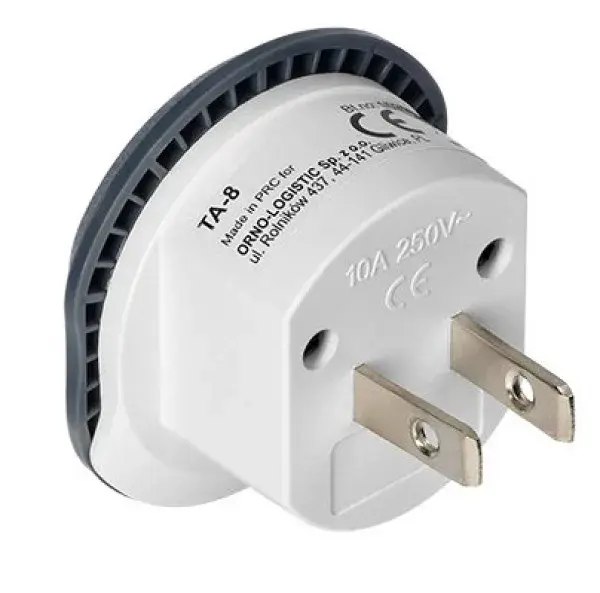 Virone Putni strujni adapter TA-8, USA, 110-220V, 10A, Tip A/B