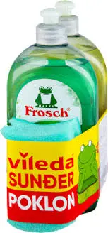 FROSCH Tečnost za pranje posuđa, 2x500ml + Vileda Abrazivni sunđer