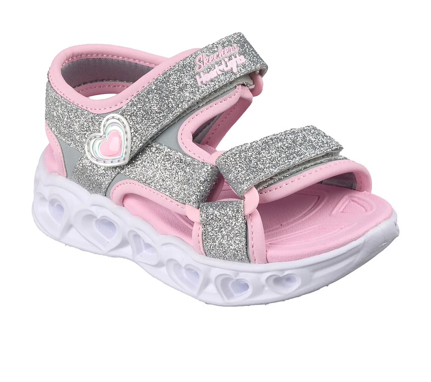 Skechers Sandale za devojčice S Lights Heart Lights Sandal, 303114N-SLPK, Srebrno-roze