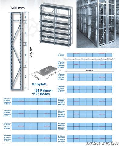 Industrijska polica
TOTAL-REGAL nedcon FBR 2,5m Fachbodenregale 23 Reihen. je 7 Felder