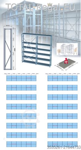 Industrijska polica
TOTAL-REGAL nedcon Fachbodenregale 16 Doppelr. je 6 Felder