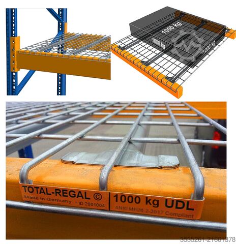 300 mrežastih polica za paletne regale, nosivost 1000 kg
300 Gitterböden TOTAL-REGAL Gitterboden 1000 kg, 89/110 Palettenr.