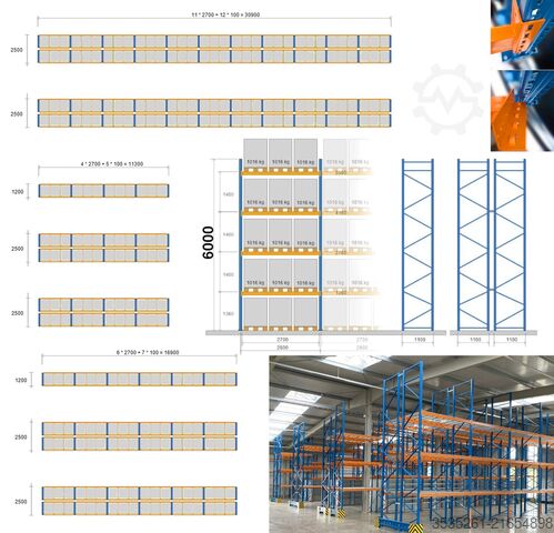 Paletni regali
TOTAL-REGAL / nedcon (2700) ca.266 m Palettenregal 6 m hoch, 4 Eb.