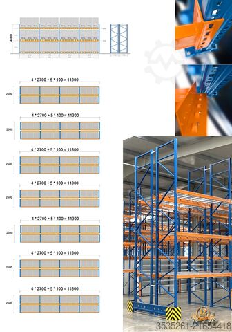 Paletni regali
TOTAL-REGAL / nedcon (2700) ca.158 m Palettenregal 4 m hoch, 2 Eb.