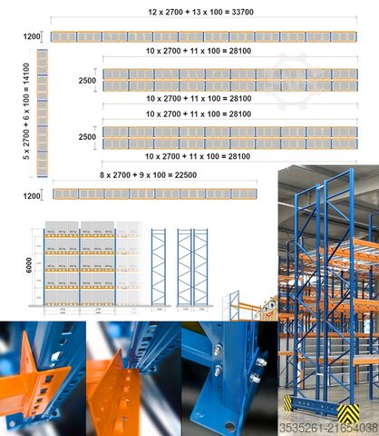 Paletni regali
TOTAL-REGAL / nedcon (2700) ca.183 m Palettenregal 6 m hoch, 4 Eb.