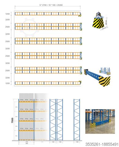 Skladište visokog zaliva
TOTAL-REGAL - 7,5 m hoch, ca. 250 lfm McPalettenregal - 4 Traversen-Ebenen