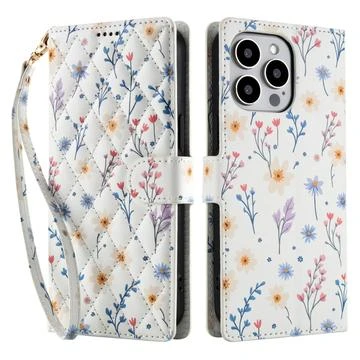 IPHONE 16 PRO RHOMBIC FLORAL WALLET CASE