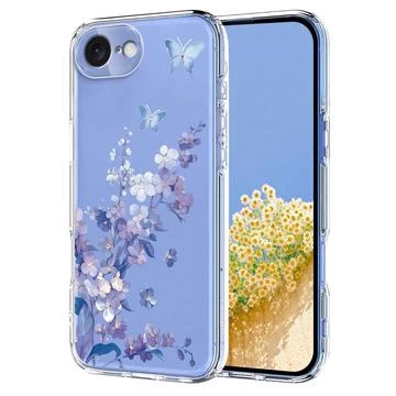 IPHONE 16E/17E FLORAL PATTERN TPU CASE - PURPLE
