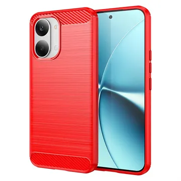 XIAOMI REDMI TURBO 5 MAX/POCO X8 PRO MAX BRUSHED TPU CASE - CARBON FIBER - RED
