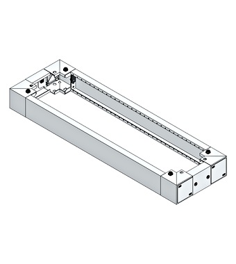 SORAX podnožje, zatvoreno, Š=300xD=1.000xV=100mm, RAL7035
Zatvorena izvedba podnožja