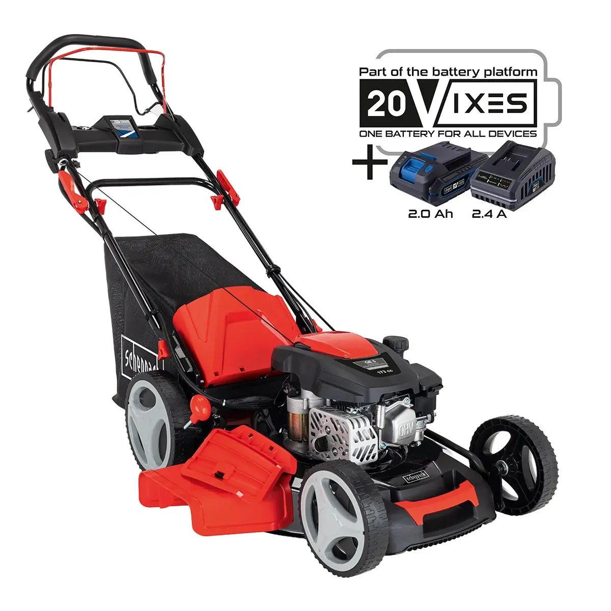 Scheppach Motorna kosilica MS173-51E, 3kW, 51cm, 65l +Baterija 1x2.0Ah, Punjač