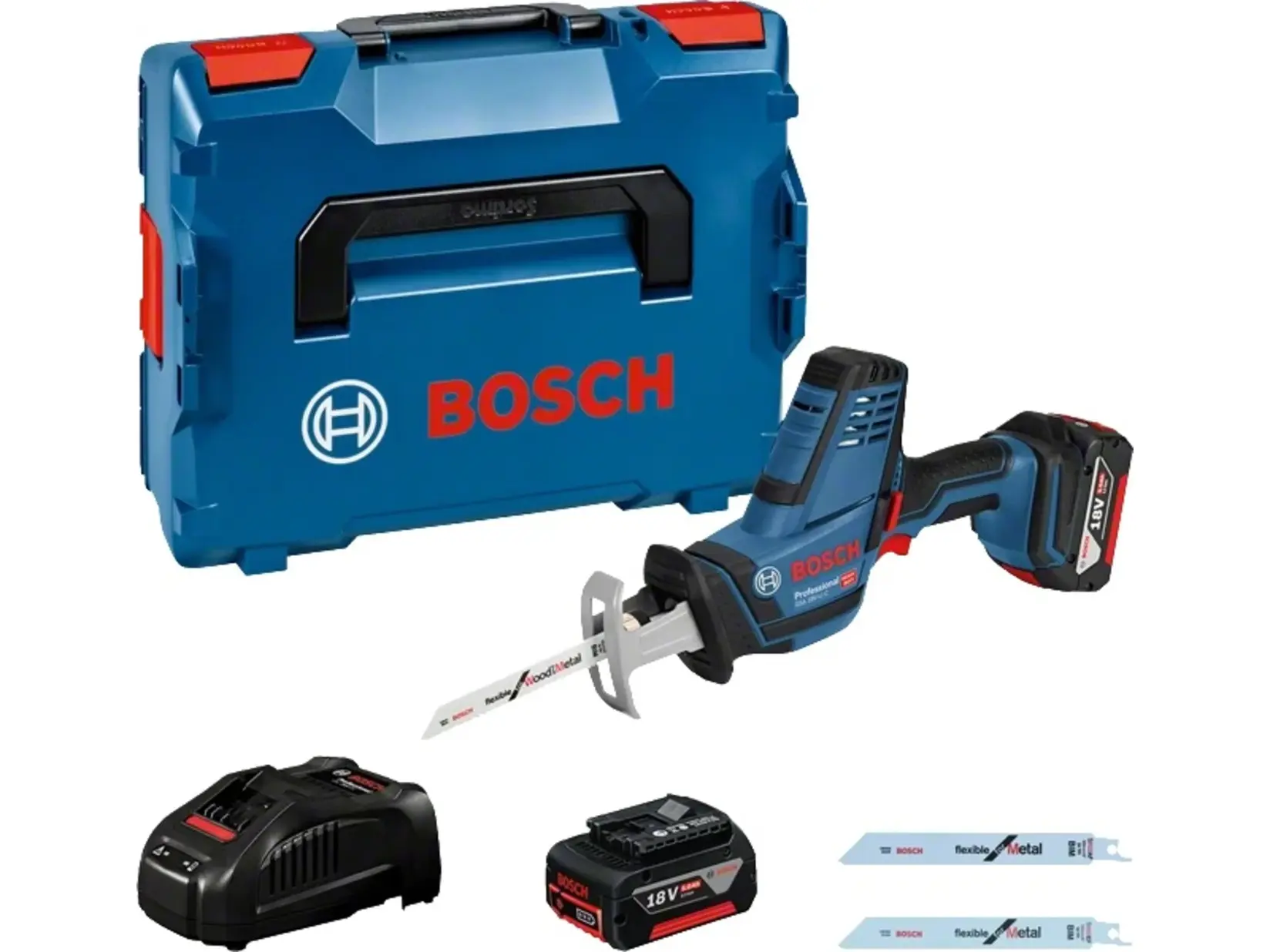 Bosch Akumulatorska univerzalna testera GSA 18V-LI C, L-Boxx, 2 x5.0Ah 06016A5002
