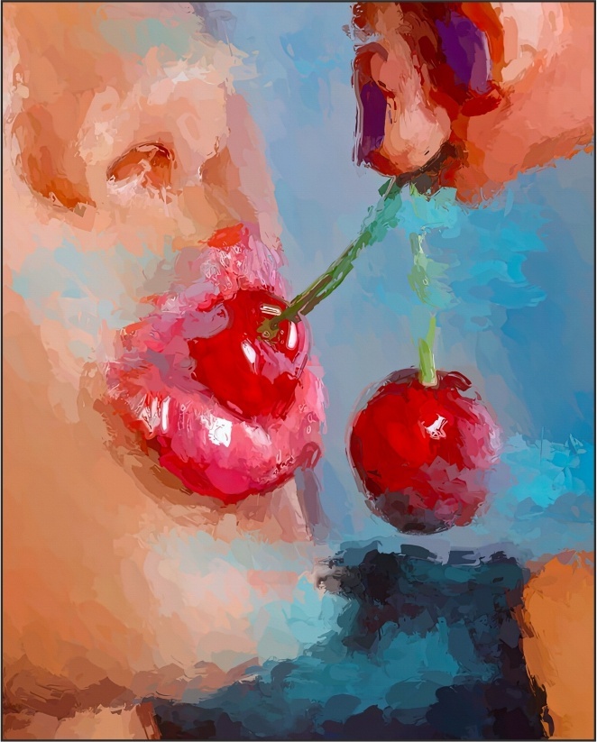 Cherry, uramljena slika 40x50cm , 50x70cm i 60x80cm