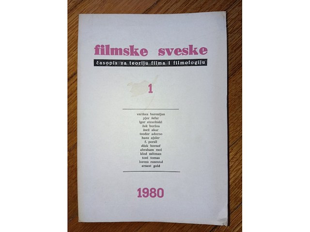 Filmska muzika - Filmske sveske 1/1980