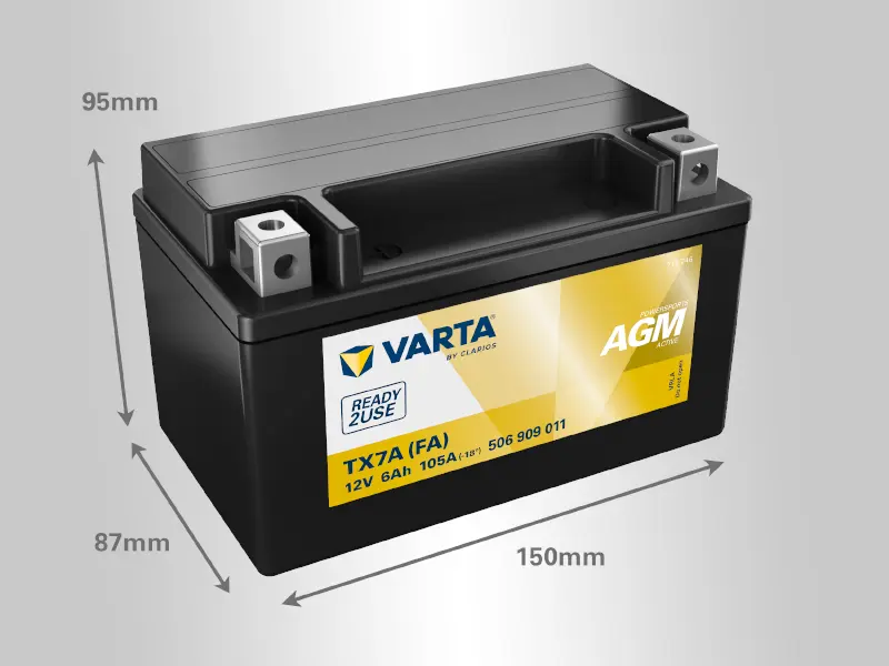 Varta Akumulator Powersports AGM Active YTX7A-4, 12V, 6Ah, L+