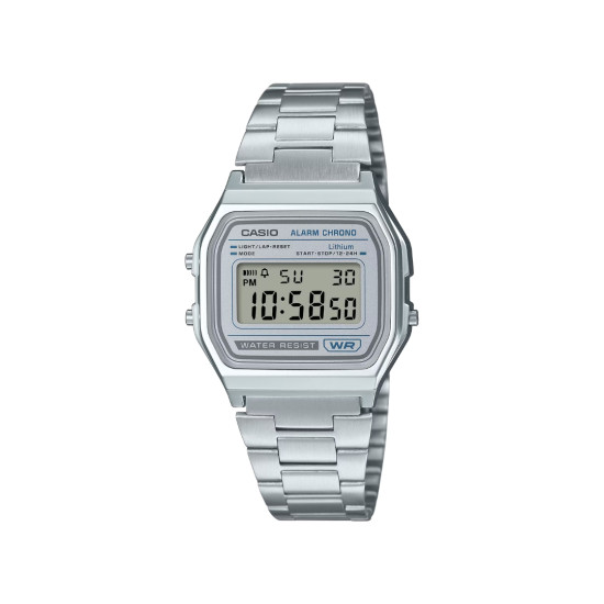 Casio Vintage A158WEA-7 unisex Everyday Classic Metal Finish Light Blue Detail