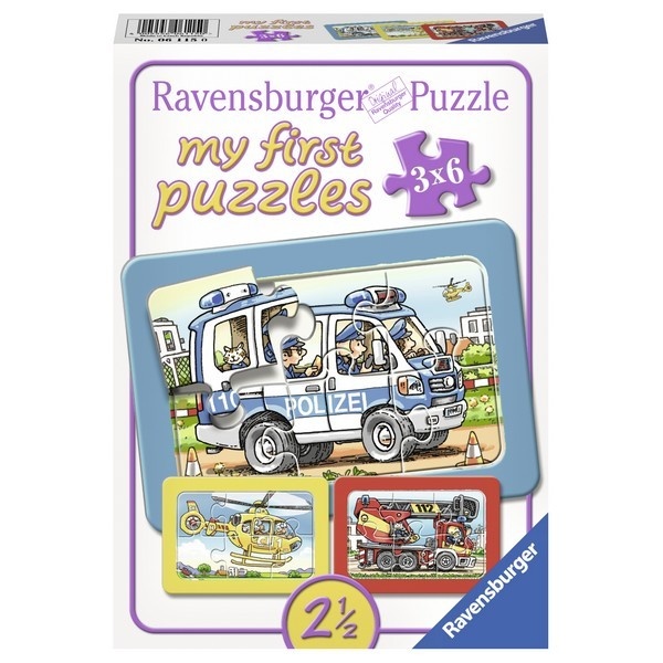 Ravensburger puzzle (slagalice) – Moje prve puzzle, 3 u 1, policija I vatrogasc